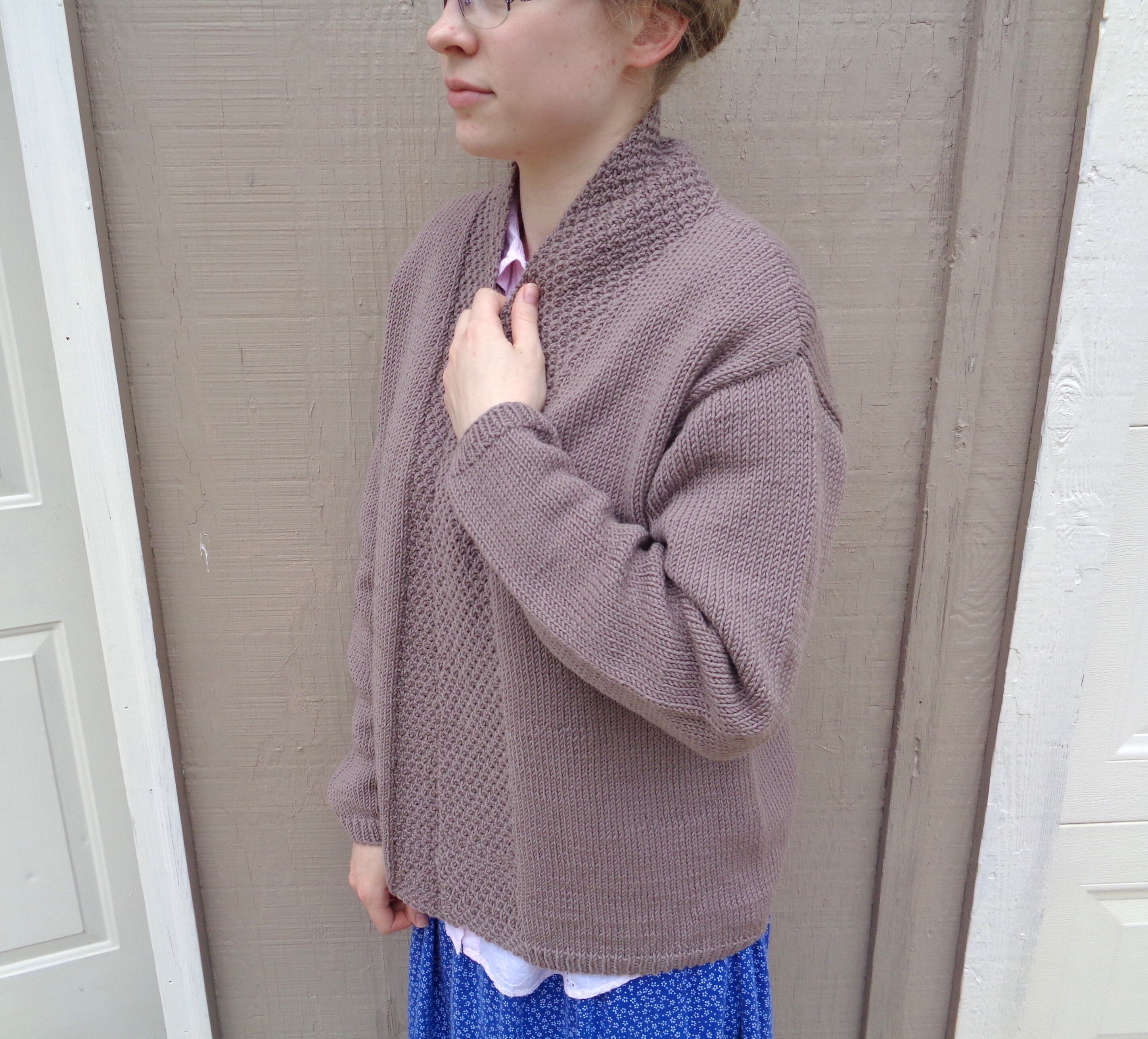 Drape Collar Cardigan Sweater Knitting Pattern Long Drop - Etsy