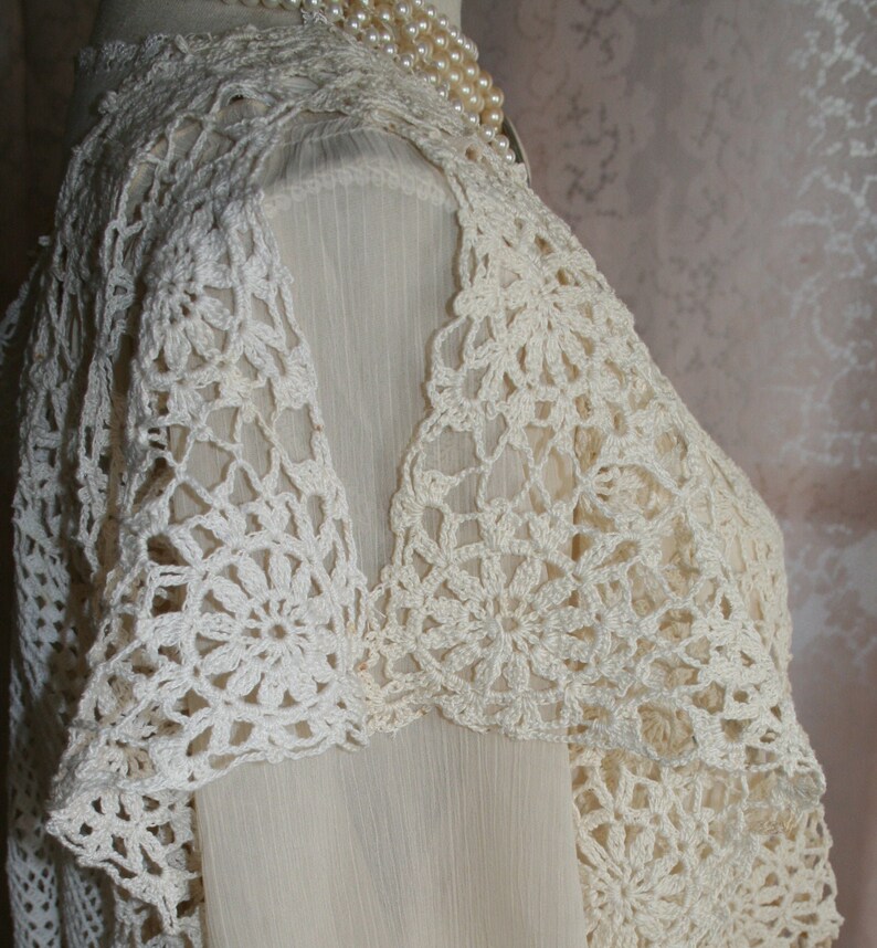 Vintage Art to Wear OOAK Doily Mori Girl Romantic Shabby Topper Duster ...