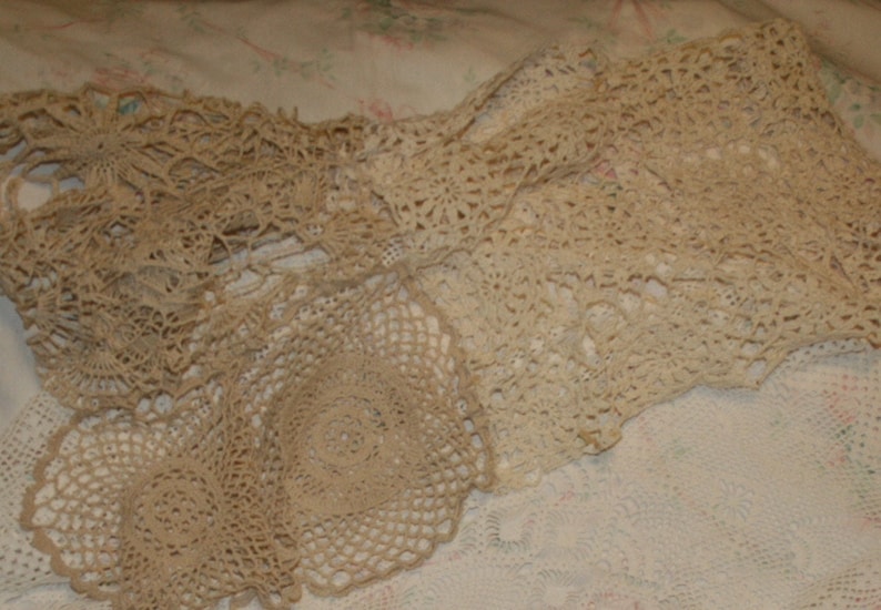 Vintage Art to Wear OOAK Doily Mori Girl Romantic Shabby Topper Duster ...