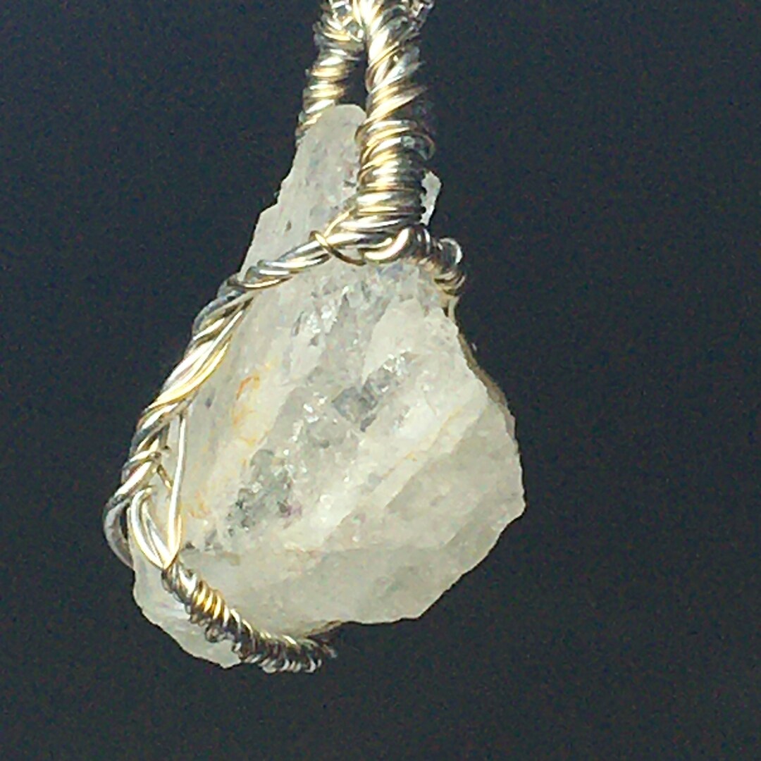 BIG Phenacite Silver and Gold Wire-wrap Pendant - Etsy