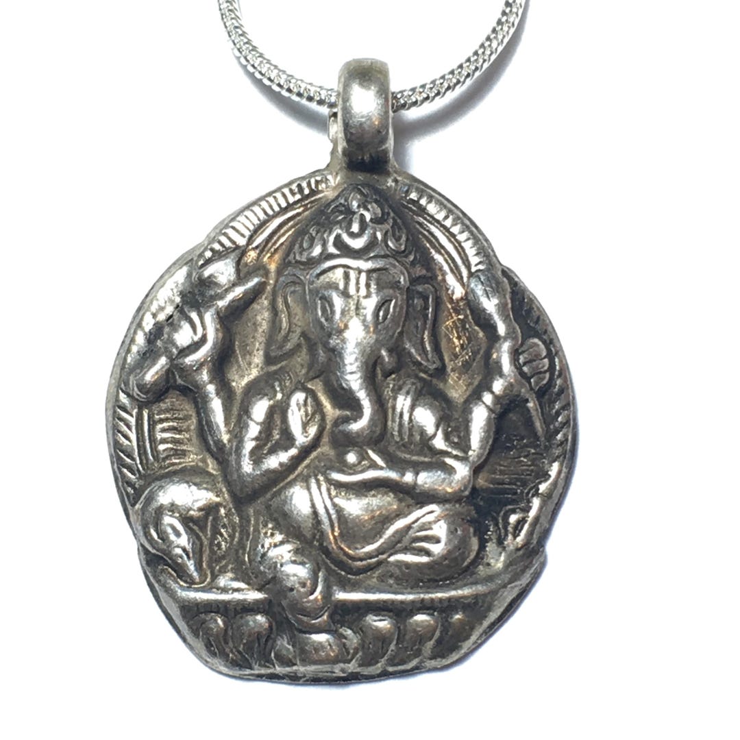 Ganesh Pendant Keychain From India 925 Chain - Etsy