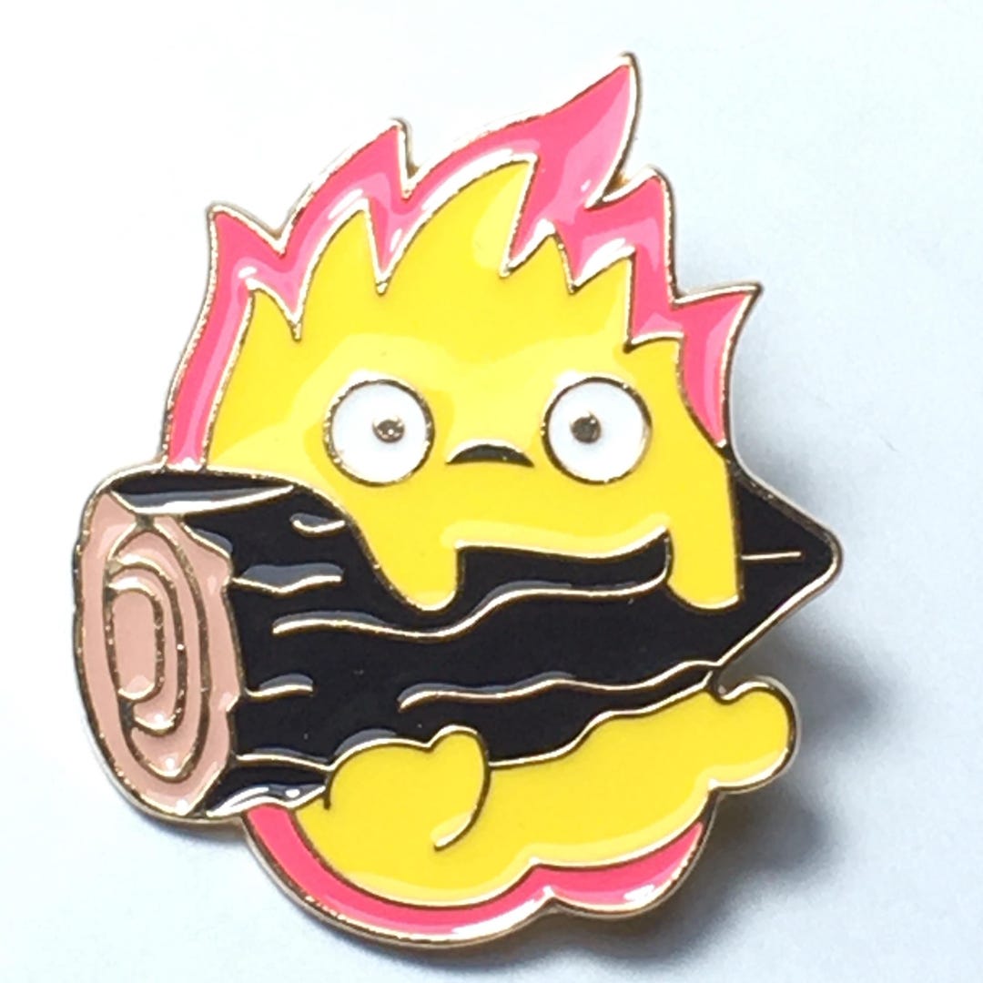 Calcifer Howl's Moving Castle Heart Fire Pin Miyazaki - Etsy