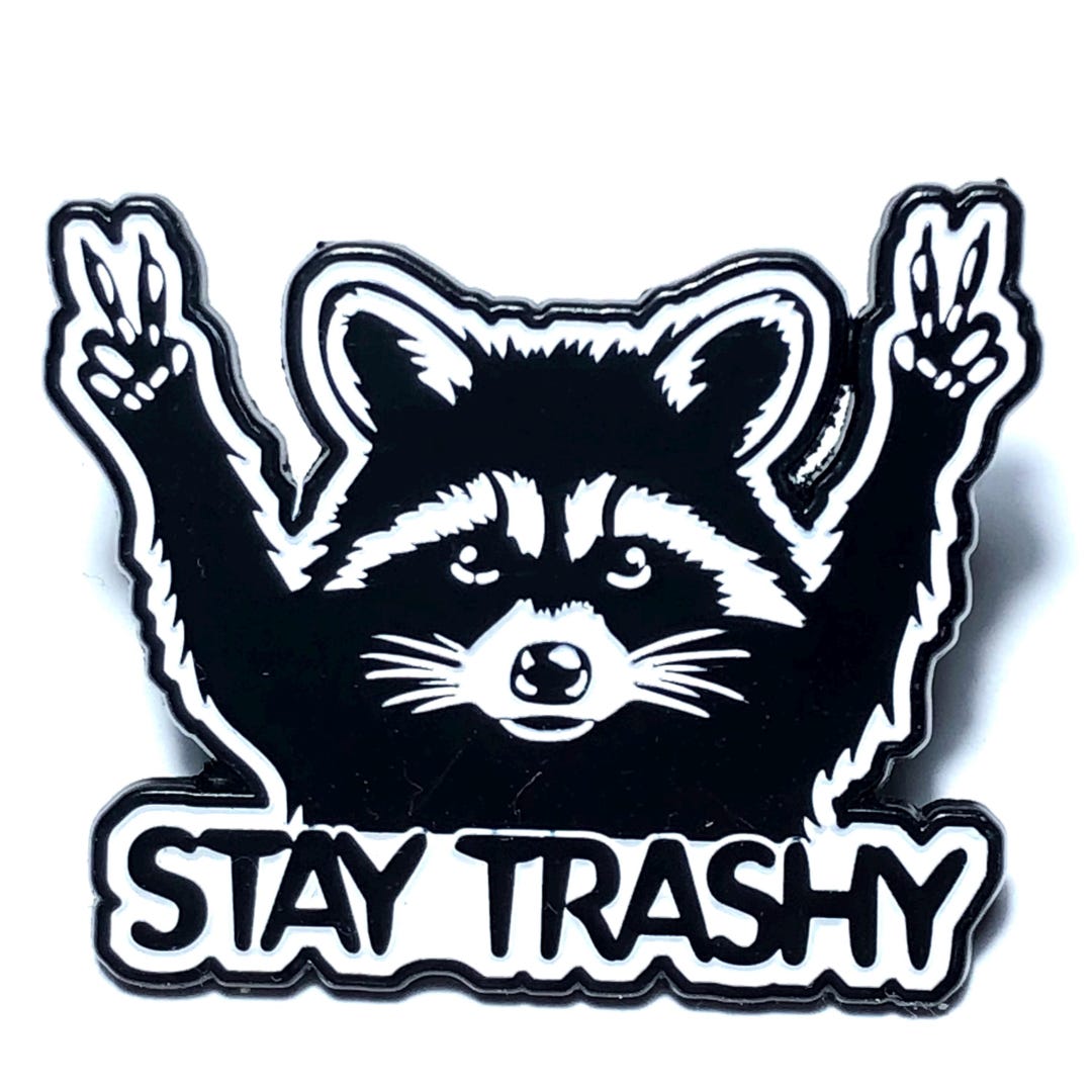 STAY TRASHY RACOON Enamel Pin - Etsy