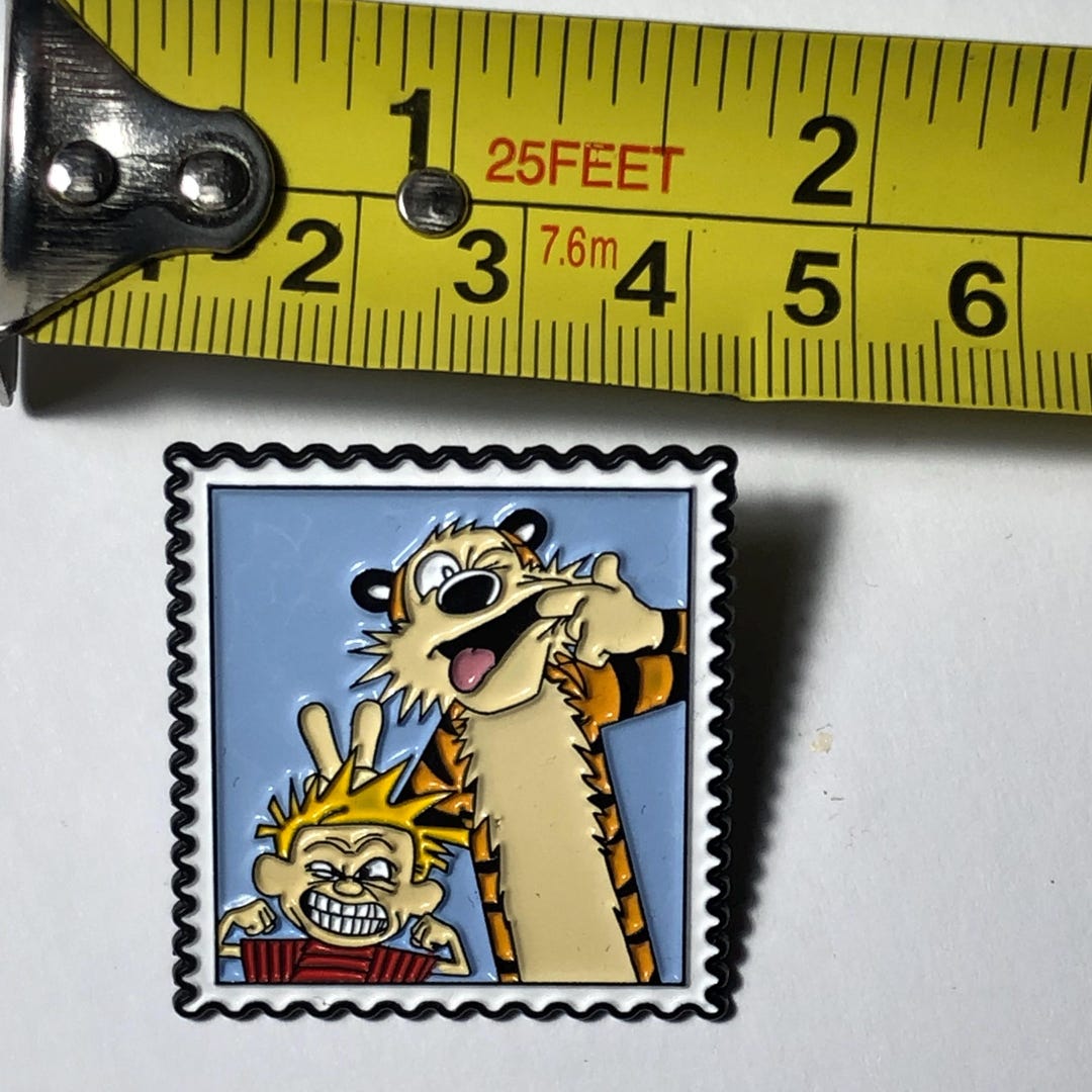 Calvin and Hobbes Postage Stamp Pin - Etsy