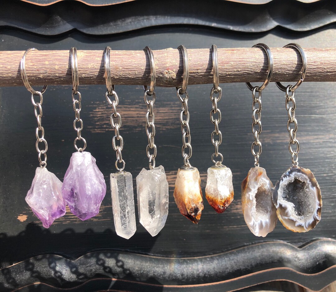 Chunky Crystal Gemstone Keychains - Etsy Italia