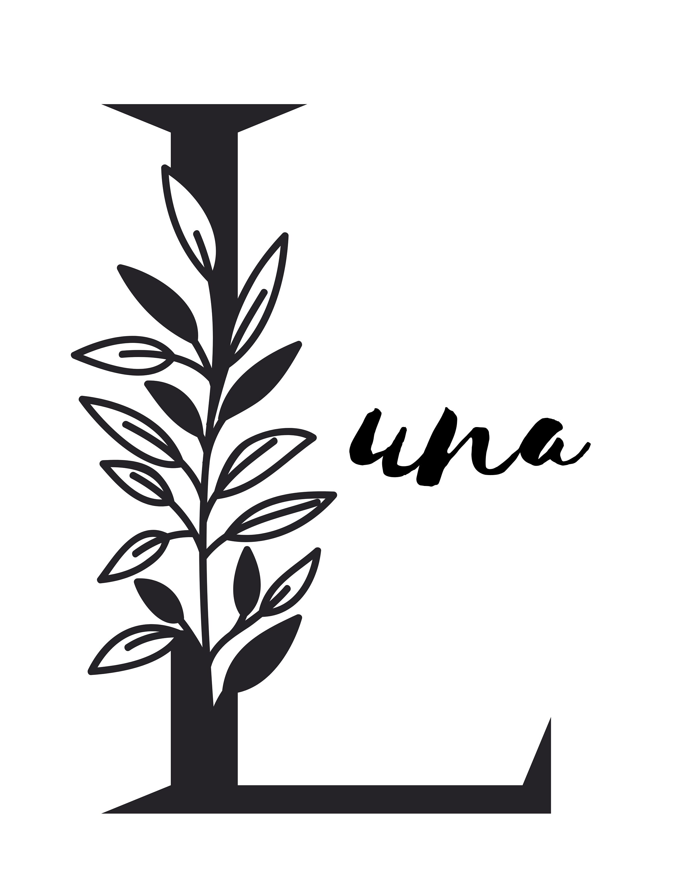 Luna Name Print Nursery Print, Baby Shower, Baby Gift - Etsy