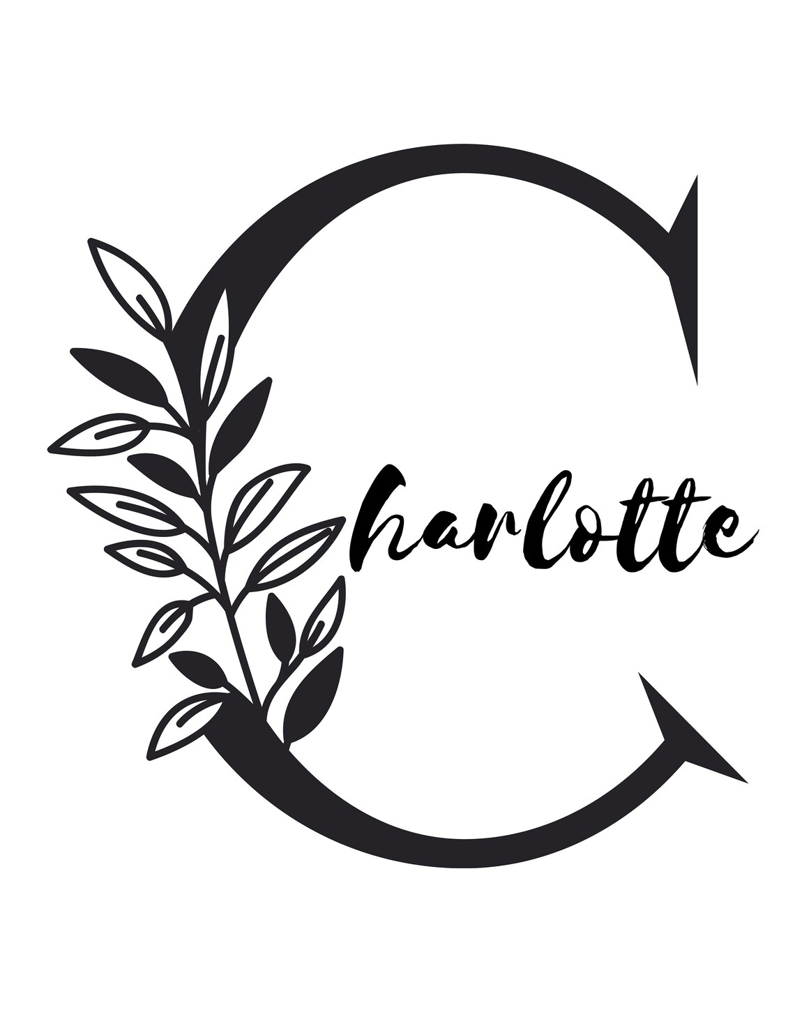 Charlotte - Name Print - Nursery Print, Baby Shower, Baby Gift - Etsy