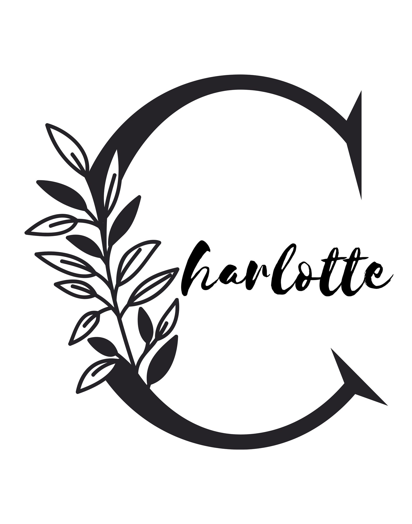 Charlotte - Name Print - Nursery Print, Baby Shower, Baby Gift - Etsy