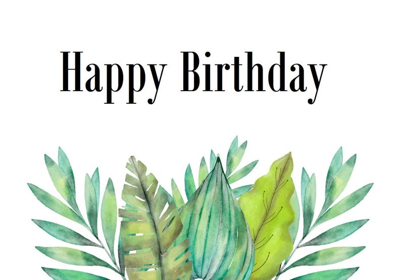 Tropical Birthday Sign - Printable - Etsy