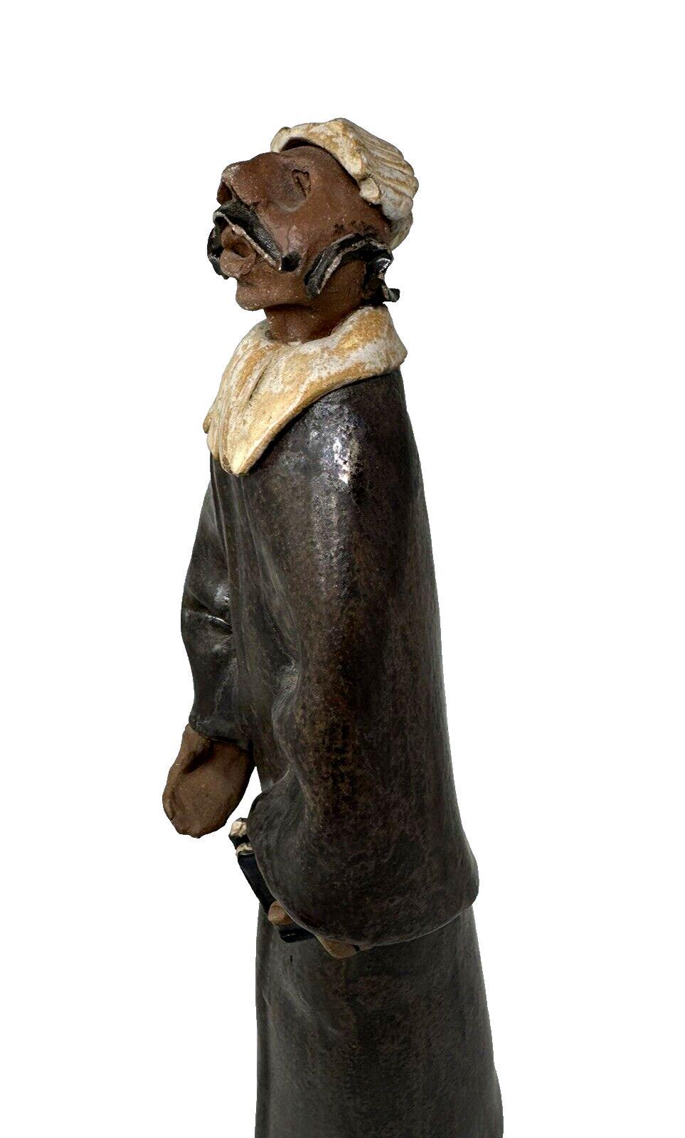 S.G. Healy Folk Art Pottery Monk Scholar Figurine 16.25 Inches Books ...