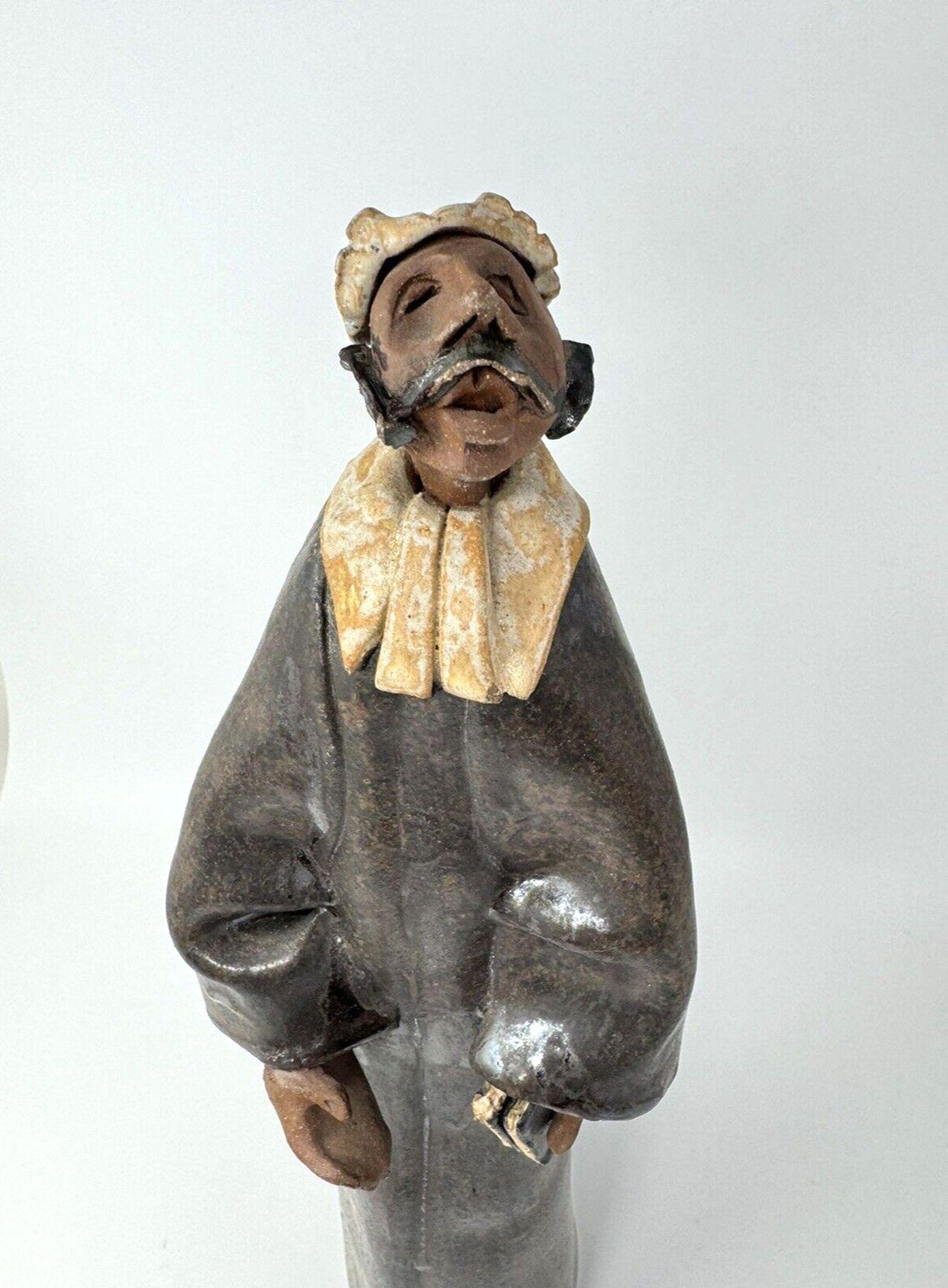S.G. Healy Folk Art Pottery Monk Scholar Figurine 16.25 Inches Books ...