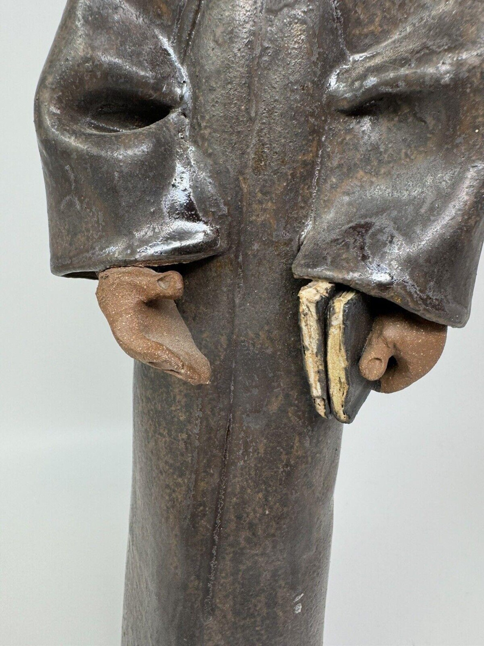 S.G. Healy Folk Art Pottery Monk Scholar Figurine 16.25 Inches Books ...