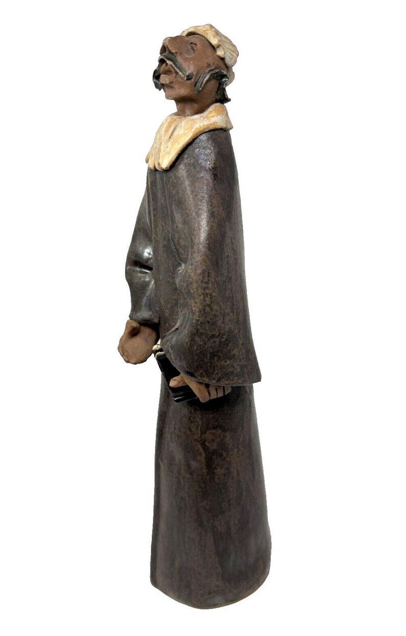 S.G. Healy Folk Art Pottery Monk Scholar Figurine 16.25 Inches Books ...