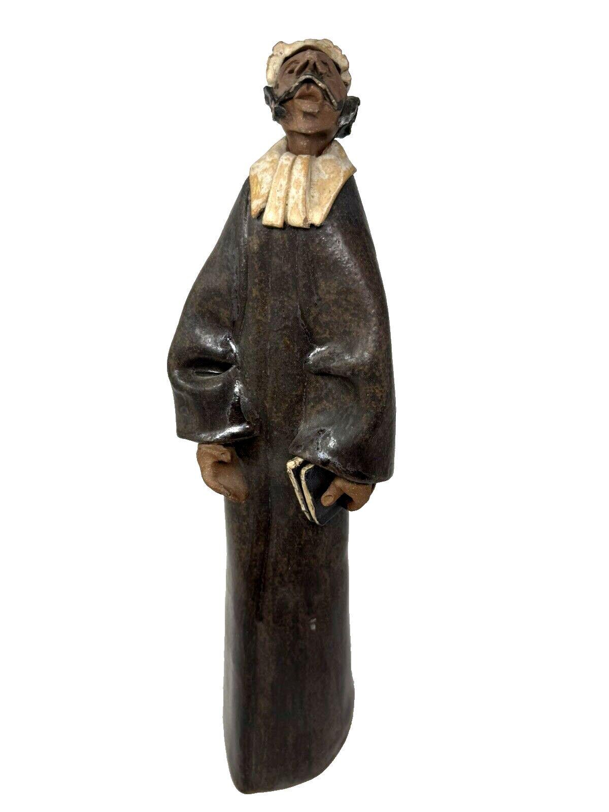 S.G. Healy Folk Art Pottery Monk Scholar Figurine 16.25 Inches Books ...