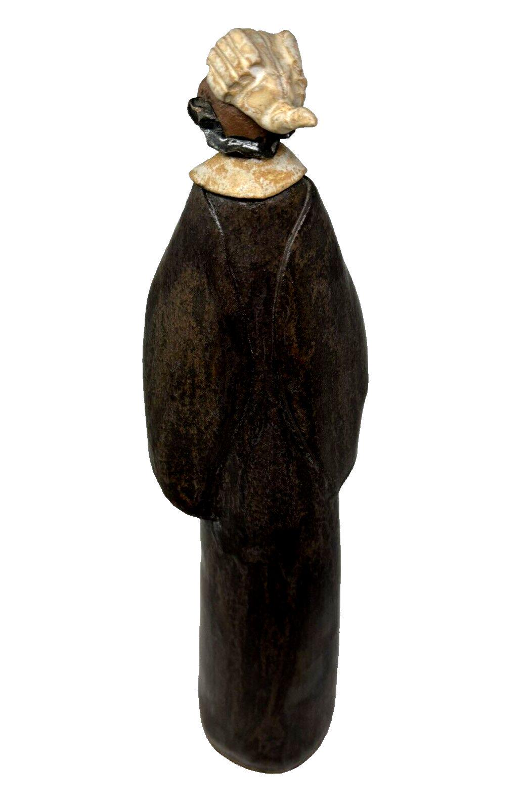 S.G. Healy Folk Art Pottery Monk Scholar Figurine 16.25 Inches Books ...