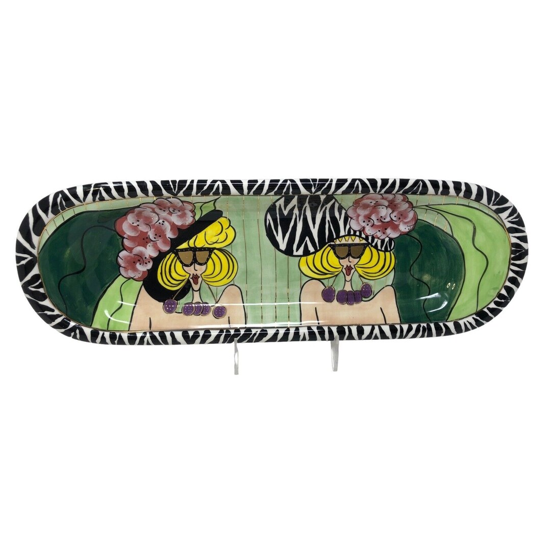 Vintage SWAK Girlfriends Ceramic Gertie Tray Lynda Corneille Long Oval ...