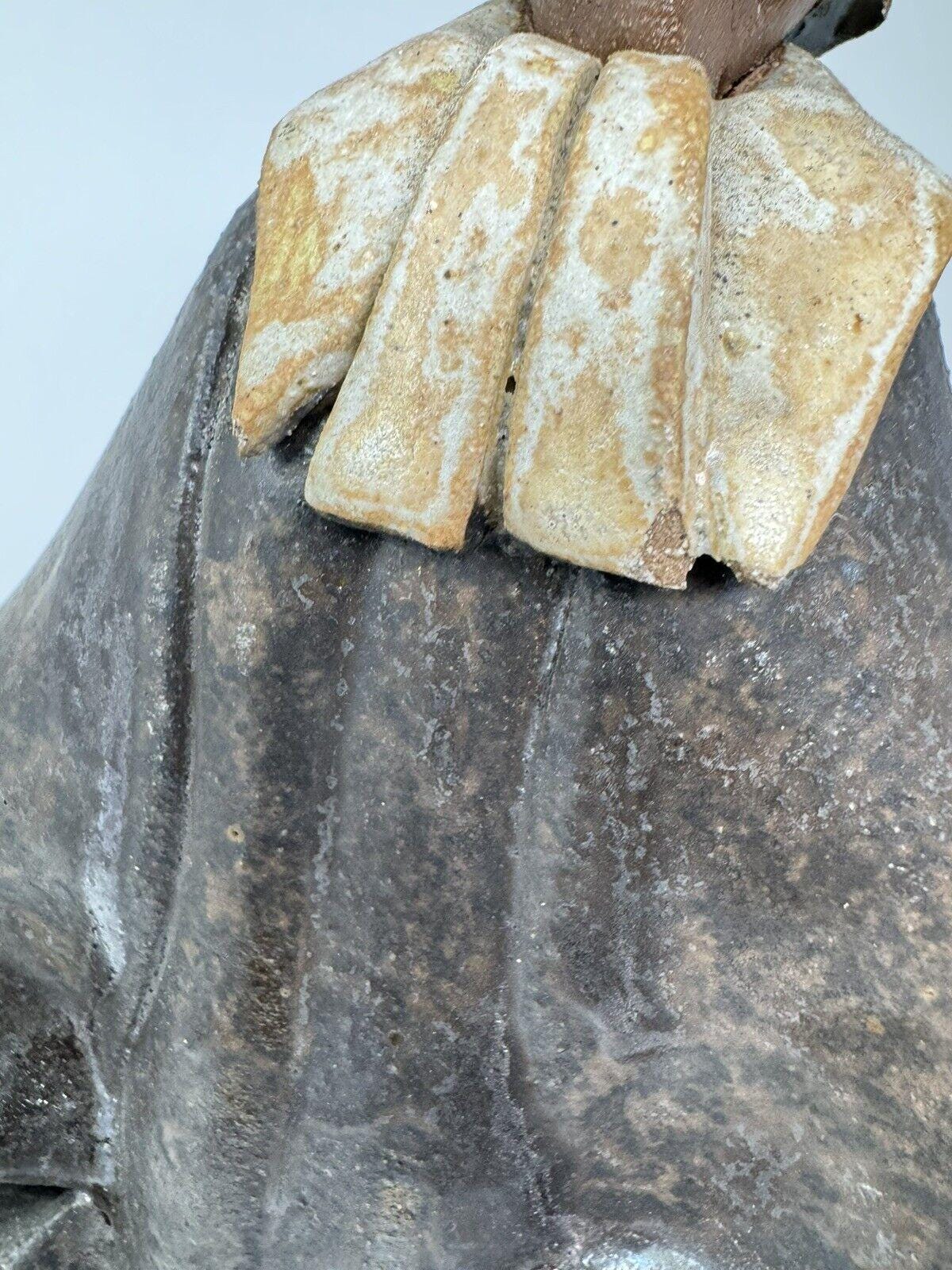 S.G. Healy Folk Art Pottery Monk Scholar Figurine 16.25 Inches Books ...