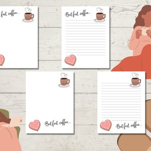Printable Cozy Coffee Stationery Set for Letter Writing (US Letter A4 ...
