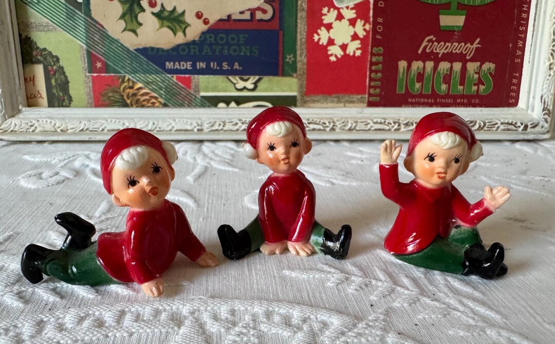 Set of 3 Vintage Christmas Elves / Pixies 1960s - 1970s - Etsy