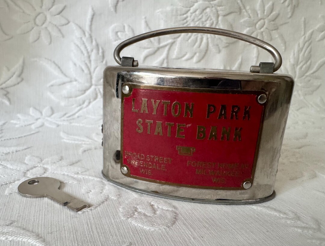 Vintage Steel Coin Bank - Layton Park State Bank / Greendale ...