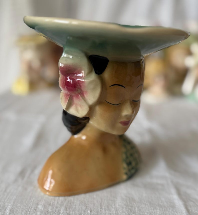 Vintage Lady Head Vase / 1950s - 1960s / USA Shawnee Pottery ...
