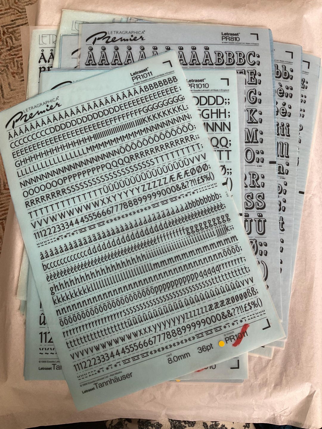 Unused Letraset Dry Transfer Lettering Sheets - Your Choice - Group 1 ...