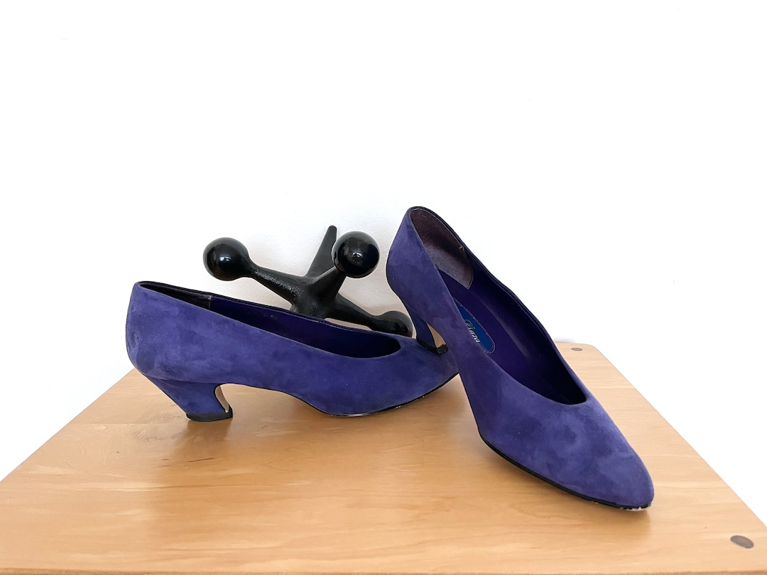 Vintage 1980s/90s Purple Suede Pumps by Sutton Plaza, Bright Purple ...