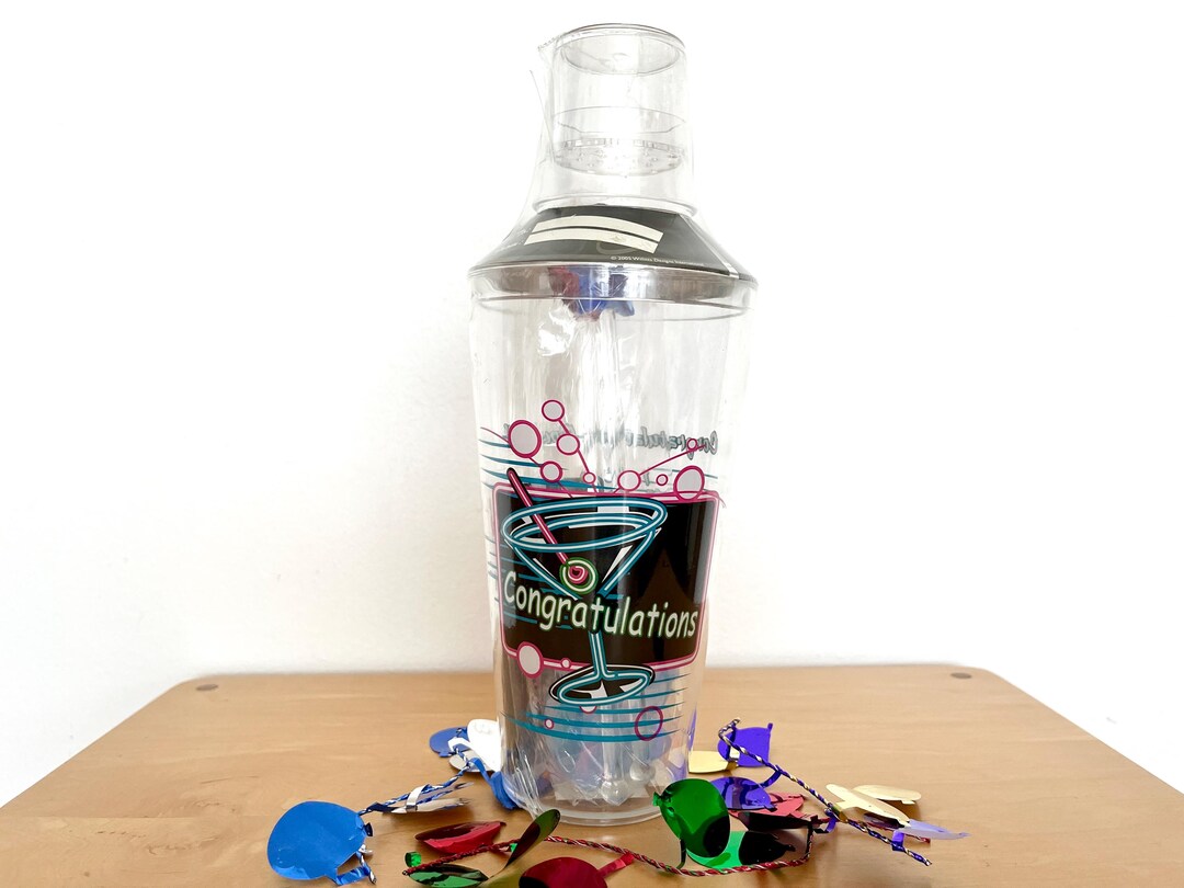 Vintage NOS Congratulations Cocktail Shaker, Plastic Novelty Barware ...