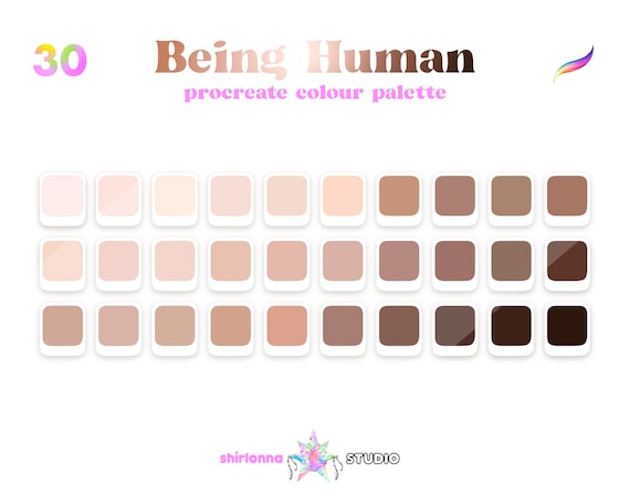 30 Being Human Procreate Color Palette Skin Tones - Etsy