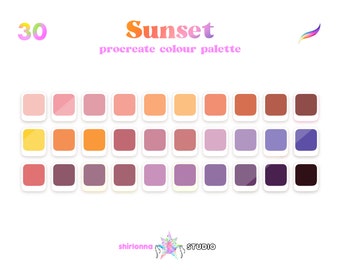 Procreate Color Palette Sunset Sky Color Swatches for Adobe - Etsy