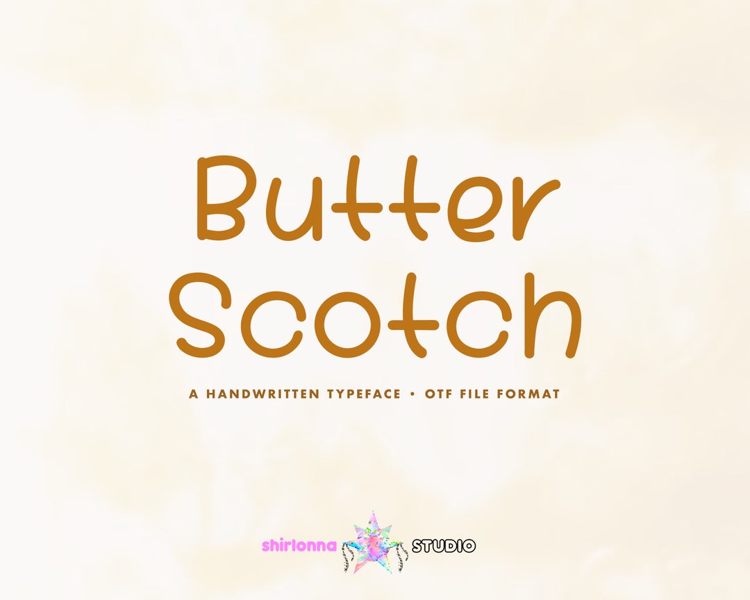 Butterscotch Typeface Handwritten Font - Etsy
