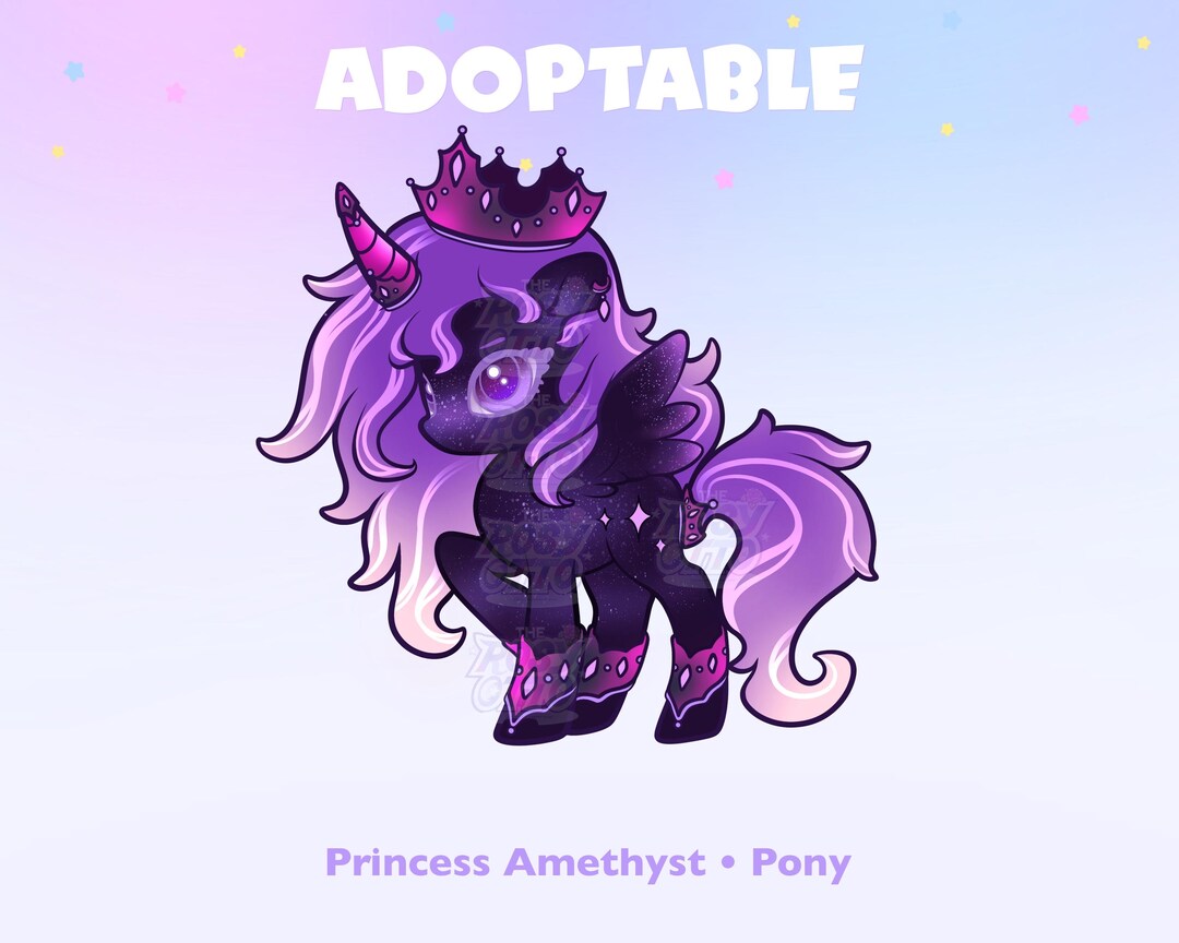 Adoptable Pony • MLP Adopt / Fursona • PNG • Princess Amethyst Pony - Etsy