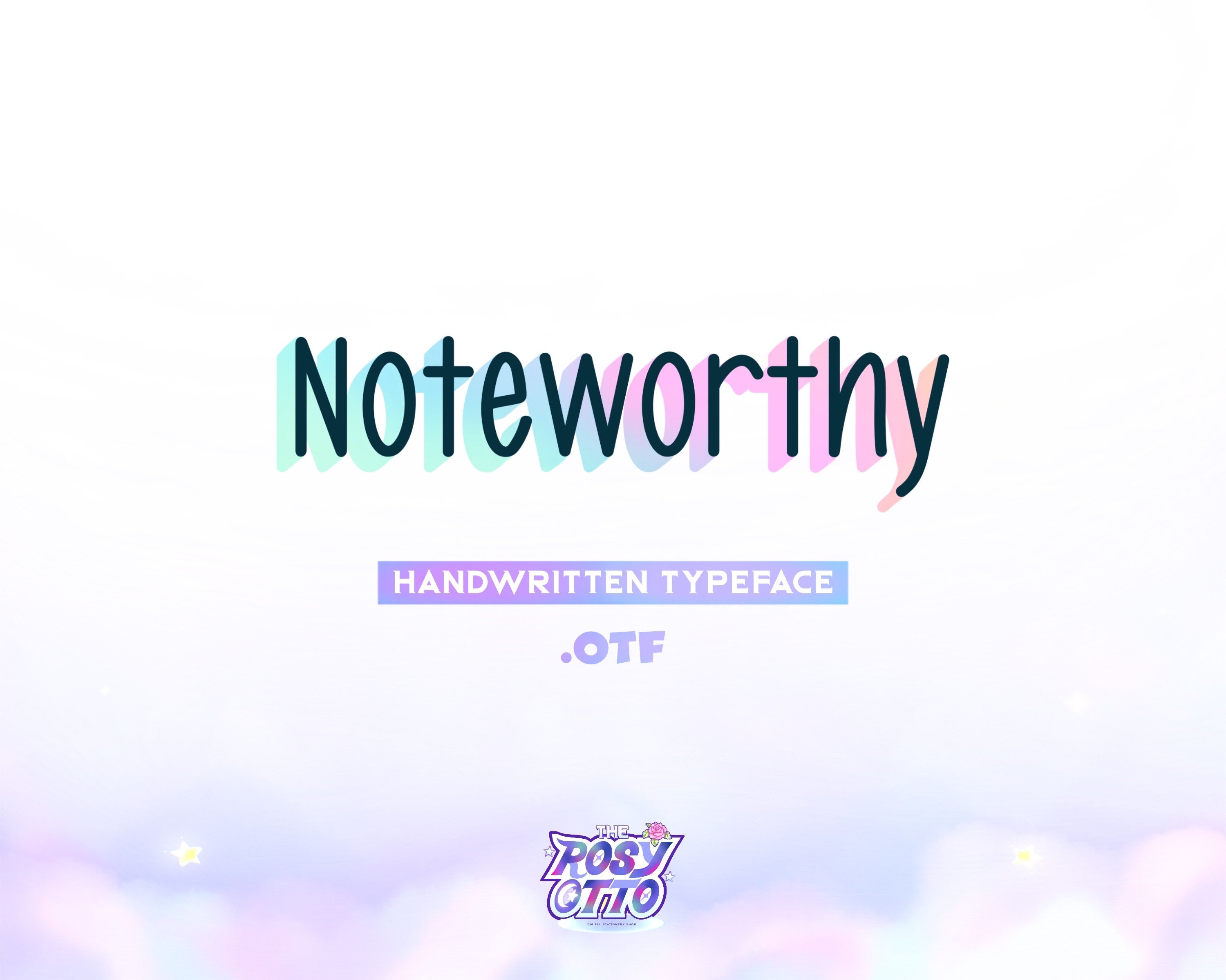 Noteworthy Handwritten Typeface • OTF File Format • Notes, Planners ...