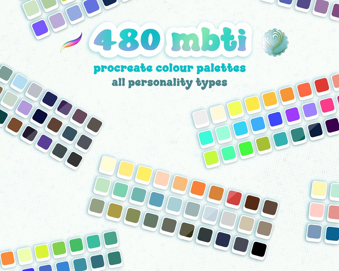 480 MBTI Procreate Colour Palettes All 16 Personality Types - Etsy