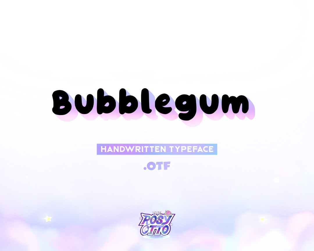 Bubblegum Typeface .TTF & .OTF Handwritten Font - Etsy