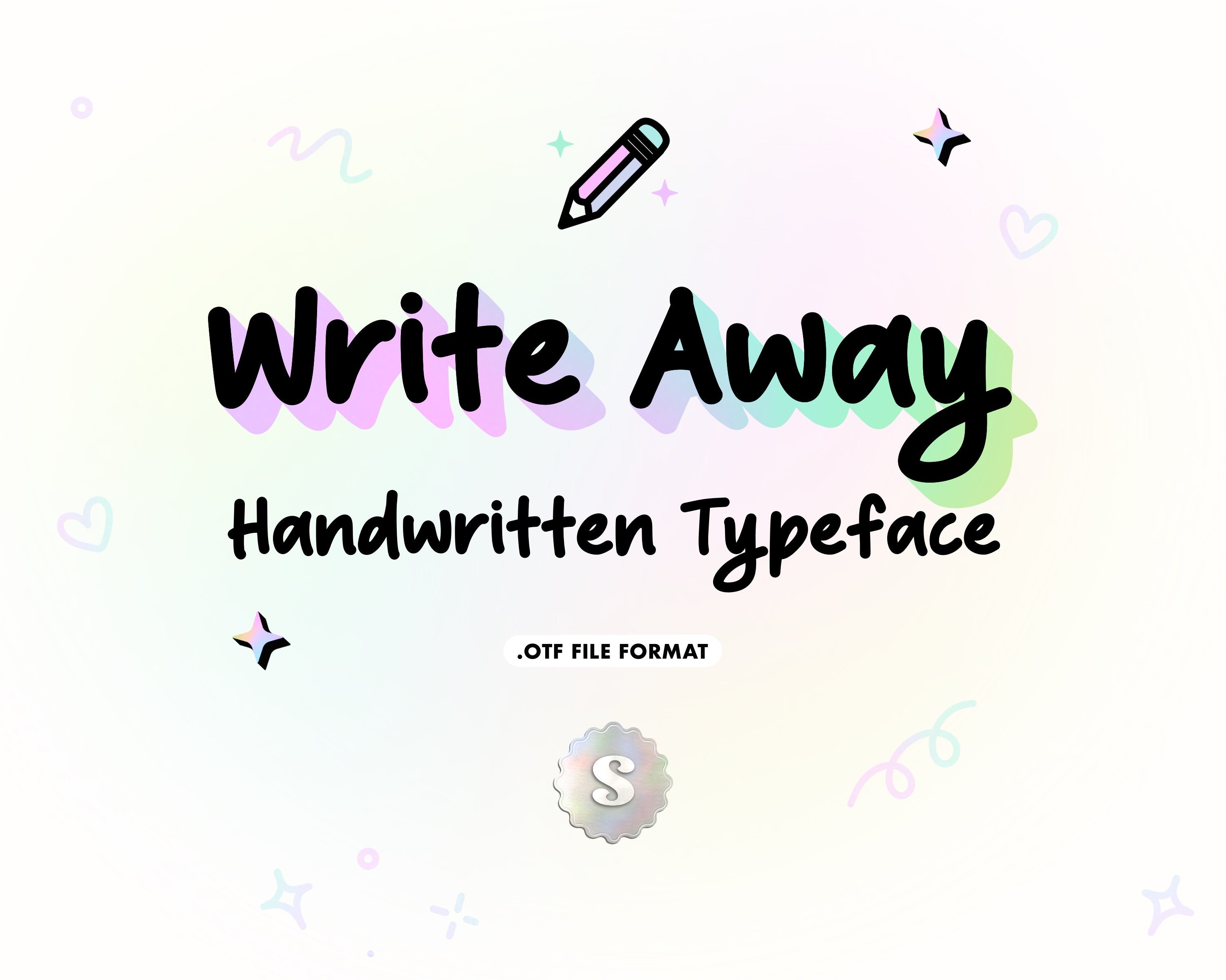Write Away Handwritten Typeface Font Notes, Planners, Bujo, Journal ...