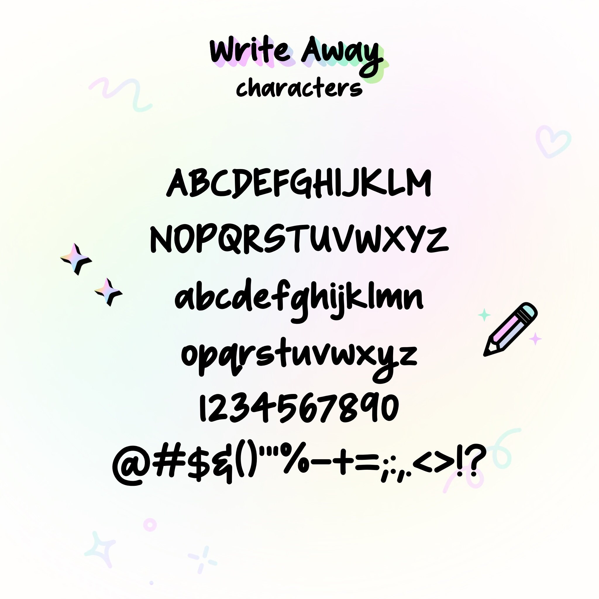 Write Away Handwritten Typeface Font • Notes, Planners, Bujo, Journal ...