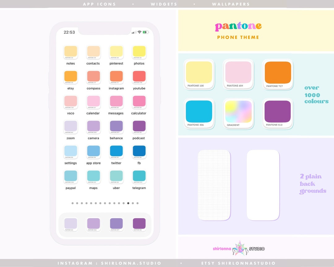 Pantone Phone Theme over 1000 Colours - Etsy