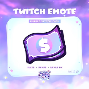Purple Crystal Cash Twitch Emote • Streaming • Twitch Discord Youtube ...