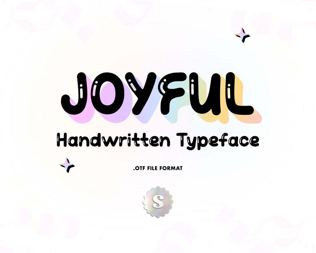 Joyful Handwritten Typeface Font OTF File Format - Etsy