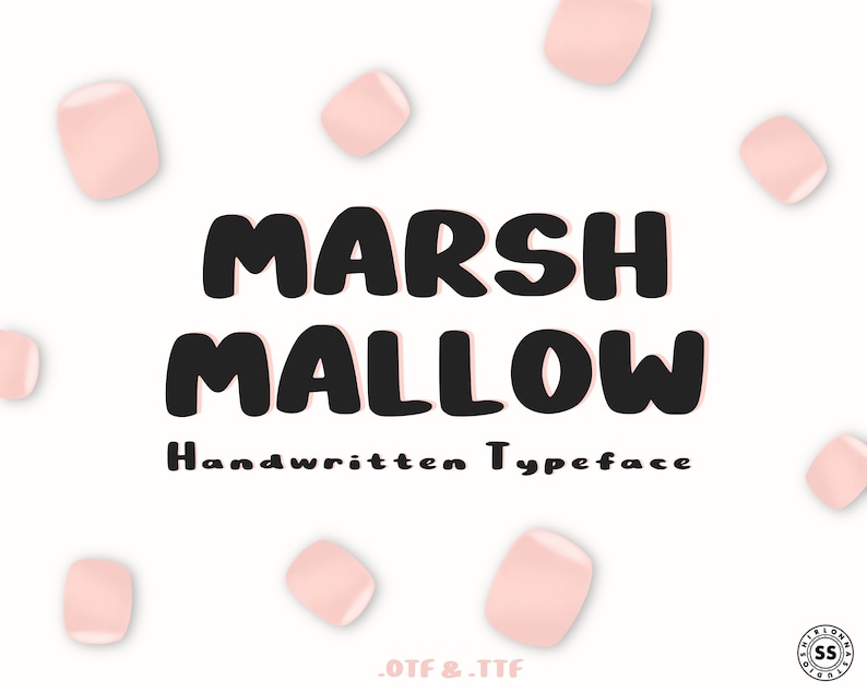 Marshmallow Typeface .OTF & .TTF Handwritten Font | Etsy