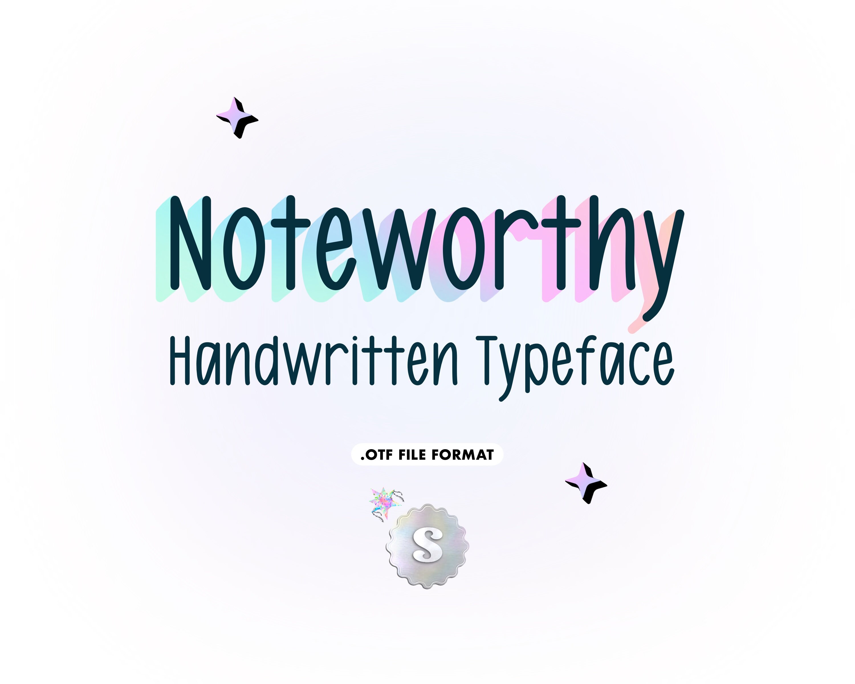 Noteworthy Handwritten Typeface OTF File Format Notes - Etsy