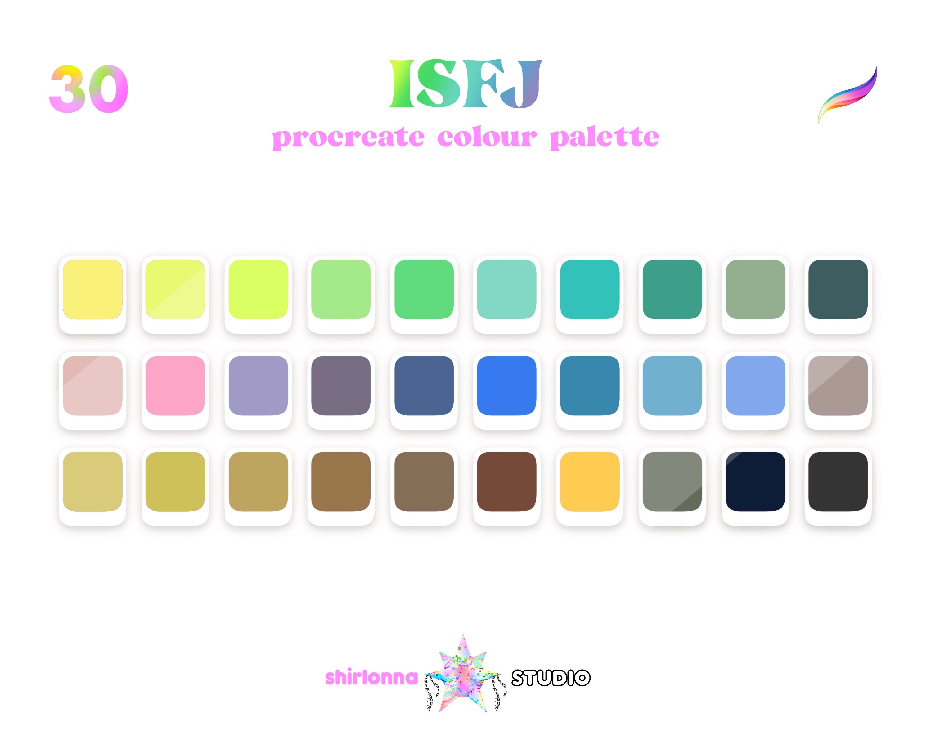 30 ISFJ Procreate Color Palette - Etsy Canada