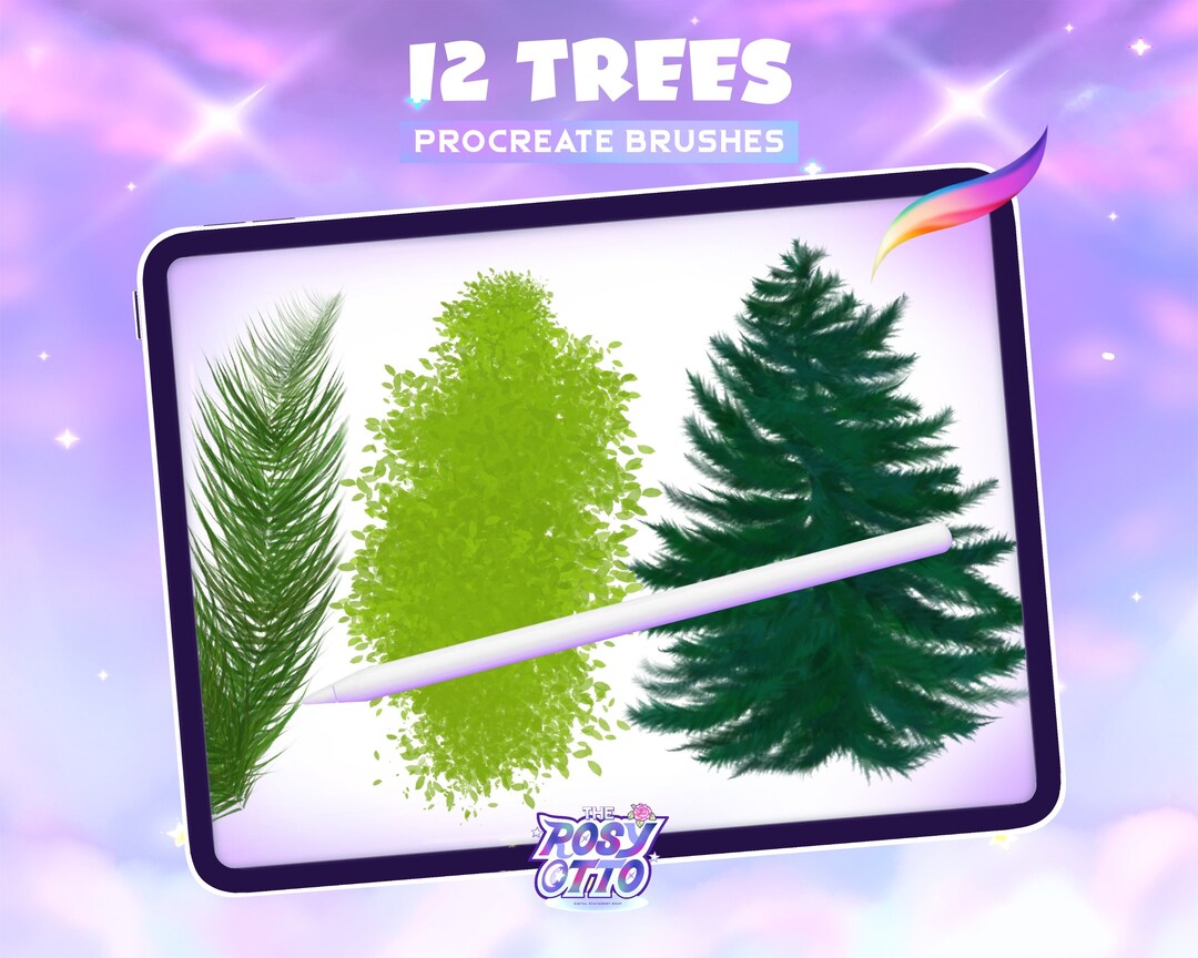 12 Trees Pack • Procreate Brushes • Hand-drawn - Etsy