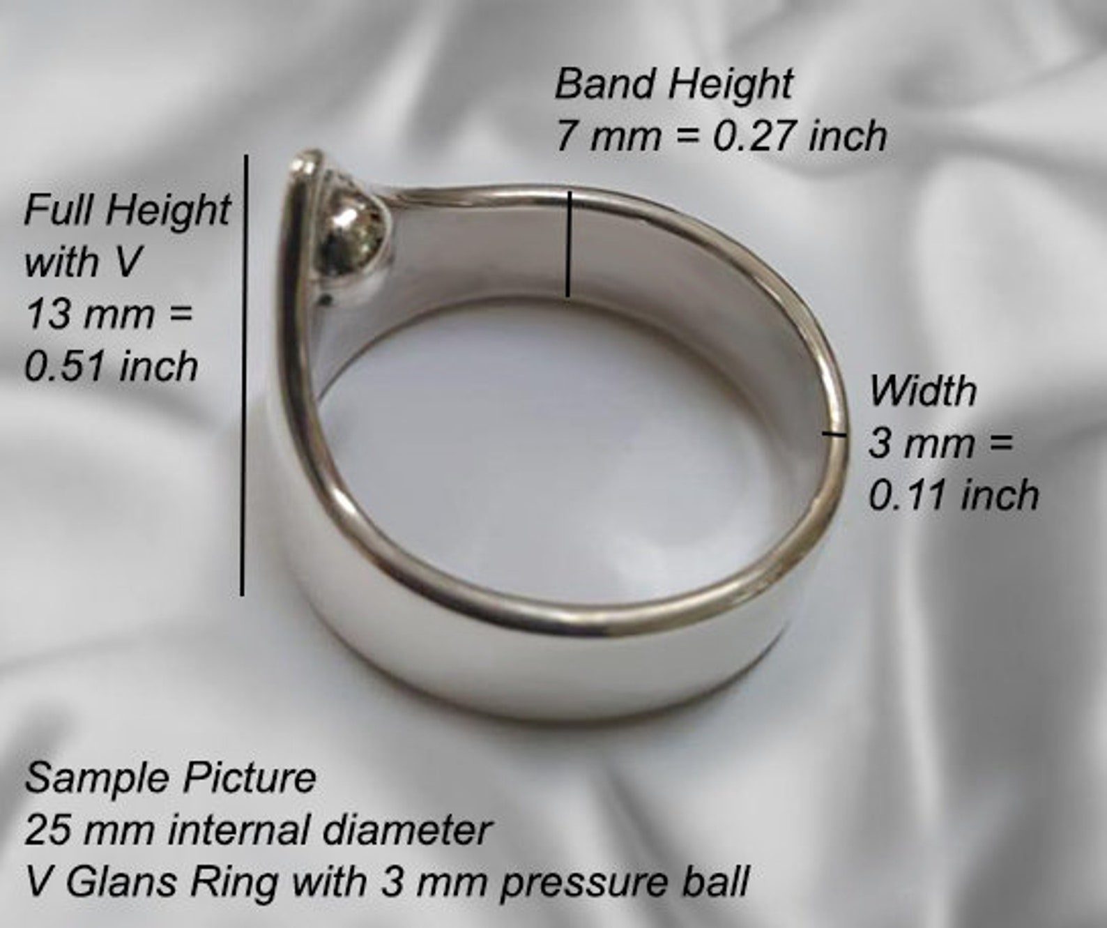 Pressure Ball V Glans Cock Ring Custom Made to Fit Your - Etsy