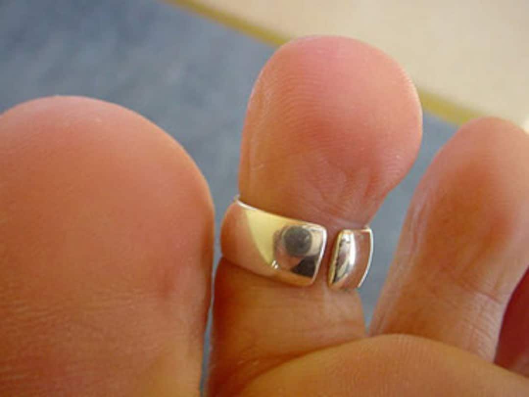 Men's Silver Toe Rings Custom Made Adjustable to Fit - Etsy