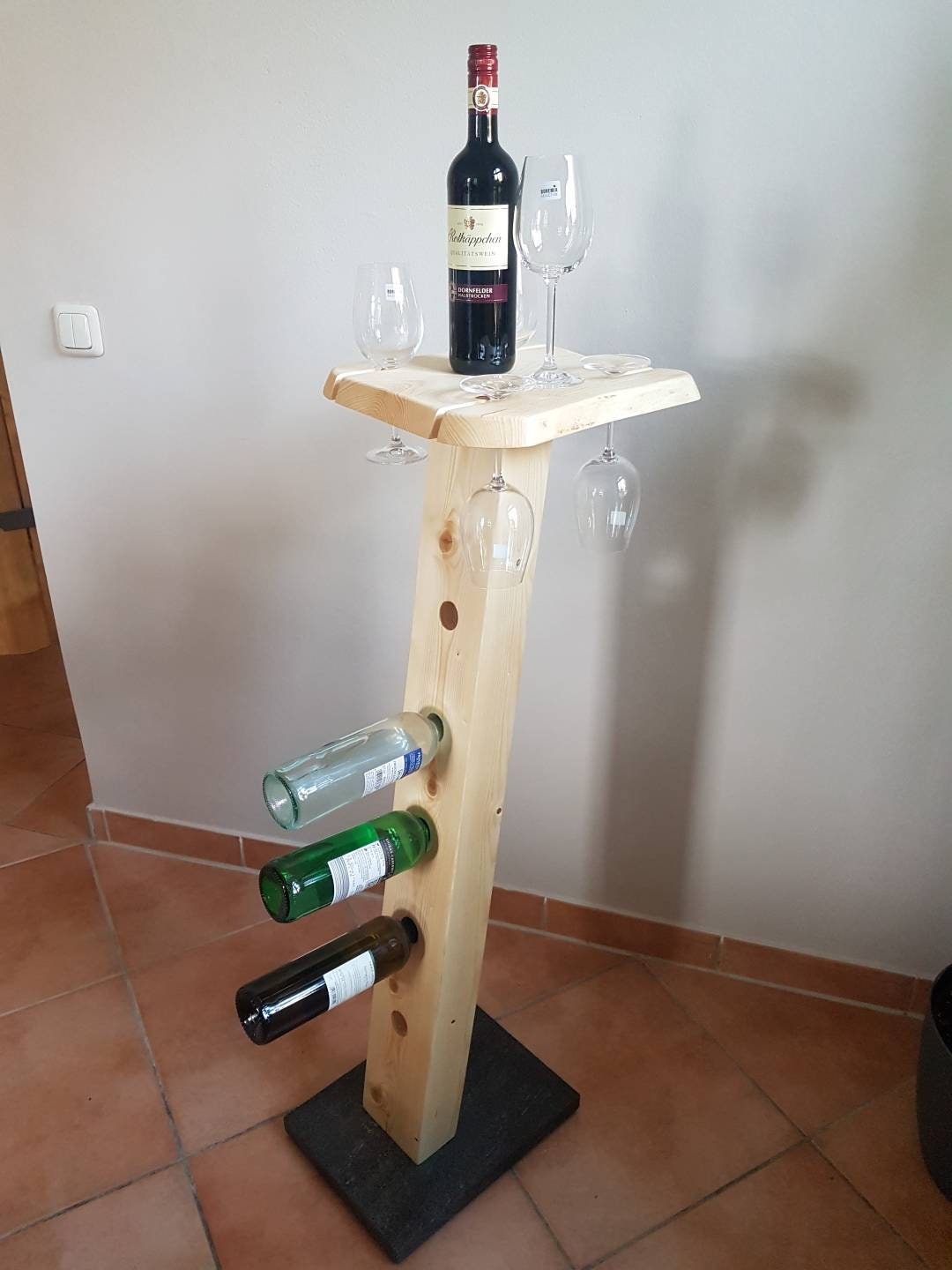 Modern Stylish Wine Stand Wine Rack Standing Bar Wood Beam - Etsy