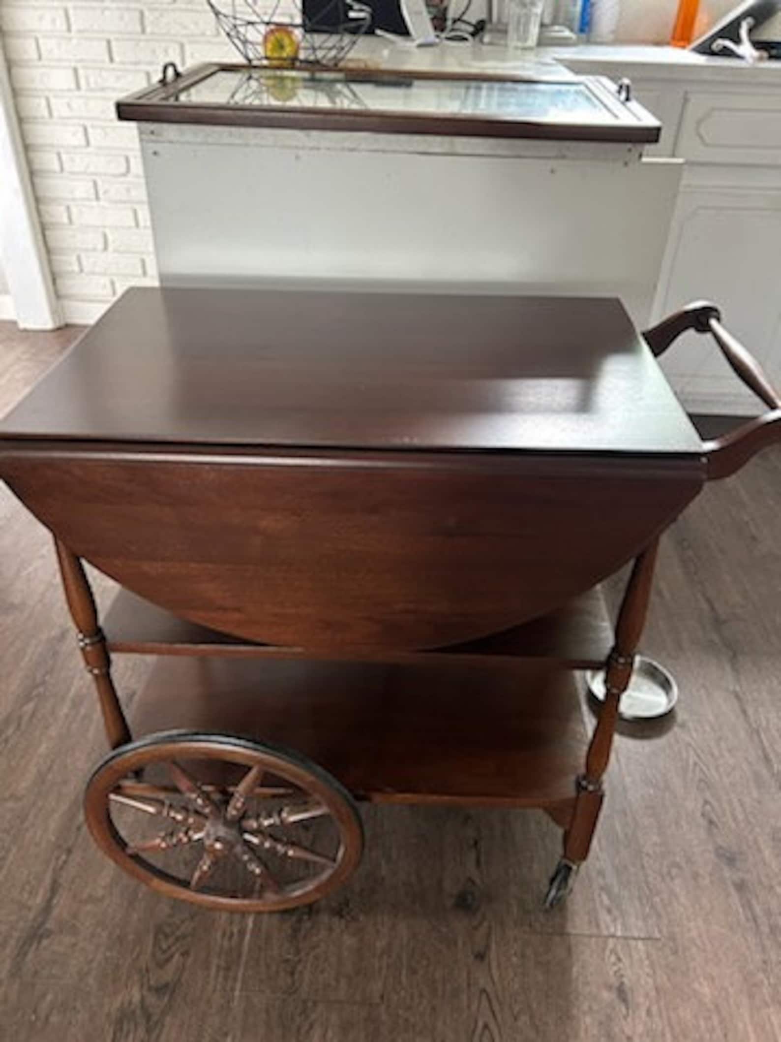 Vintage Victorian Mahogany Bar Cart, Tea Service Trolley 1920's - Etsy