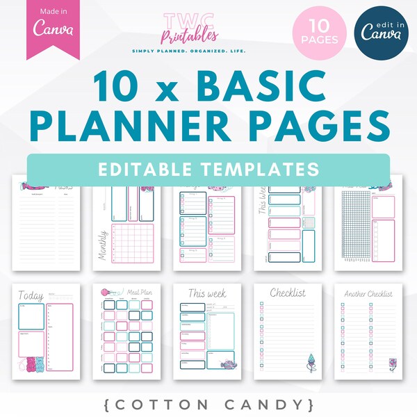 Cotton Candy Template Canva - Etsy