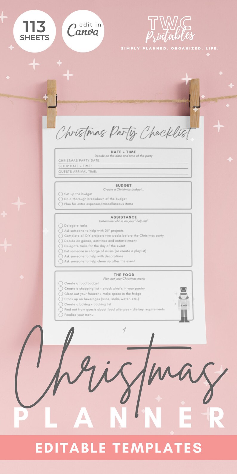 Christmas Planner Templates for Canva, Holidays Planner, Editable ...